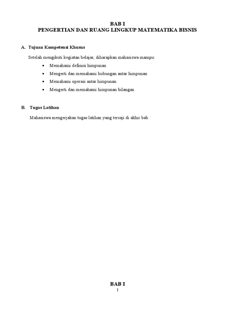 Modul Matematika Bisnis | PDF