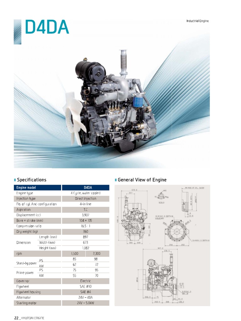 Hyundai D4da 98HP | PDF | Diesel Engine | Engine Technology