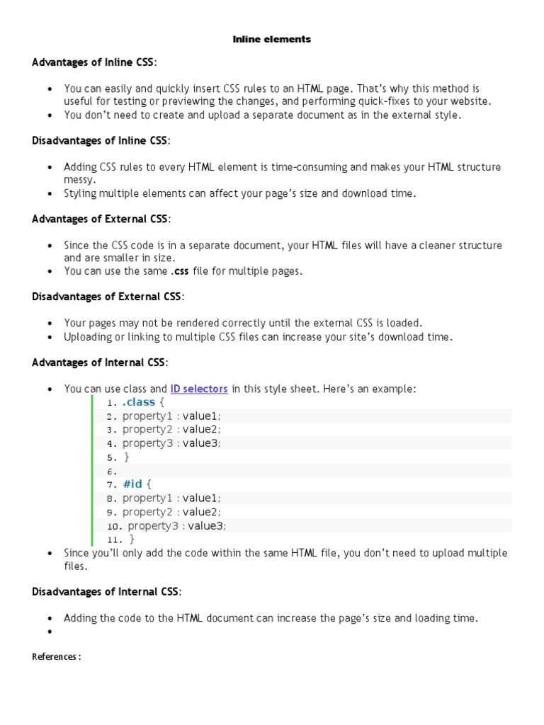 Advantages of Inline CSS | PDF | Computers