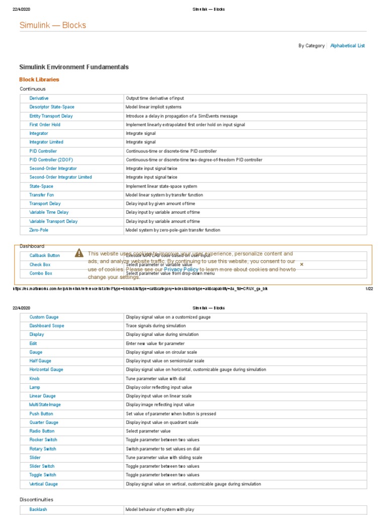 Simulink - Blocks | PDF | Discrete Time And Continuous Time | Complex Number