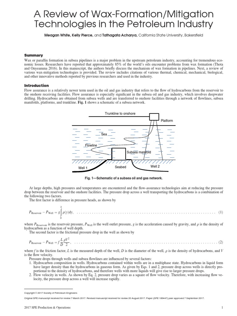 A Review of Wax-Formation Mitigation Tec | PDF | Diffusion | Petroleum
