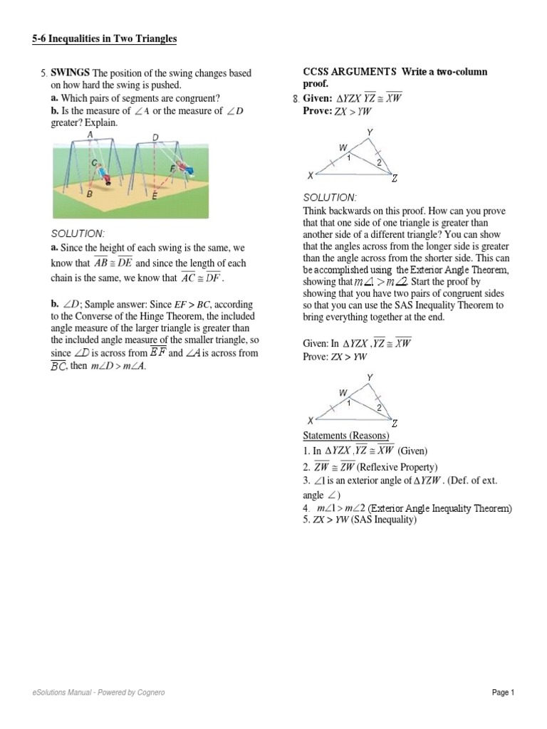 Triangle Inequality Theorems Guide | PDF | Triangle | Euclidean Geometry