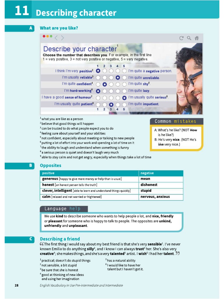 Vocabulary - Character | PDF