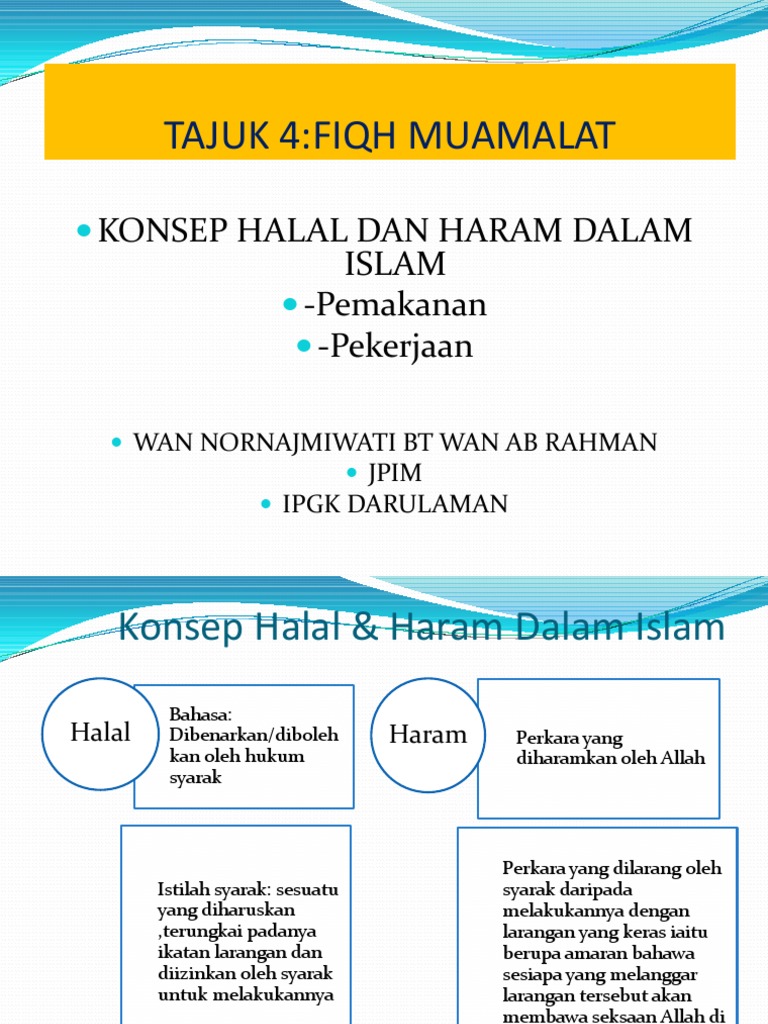 Konsep Halal dan Haram dalam Muamalat | PDF