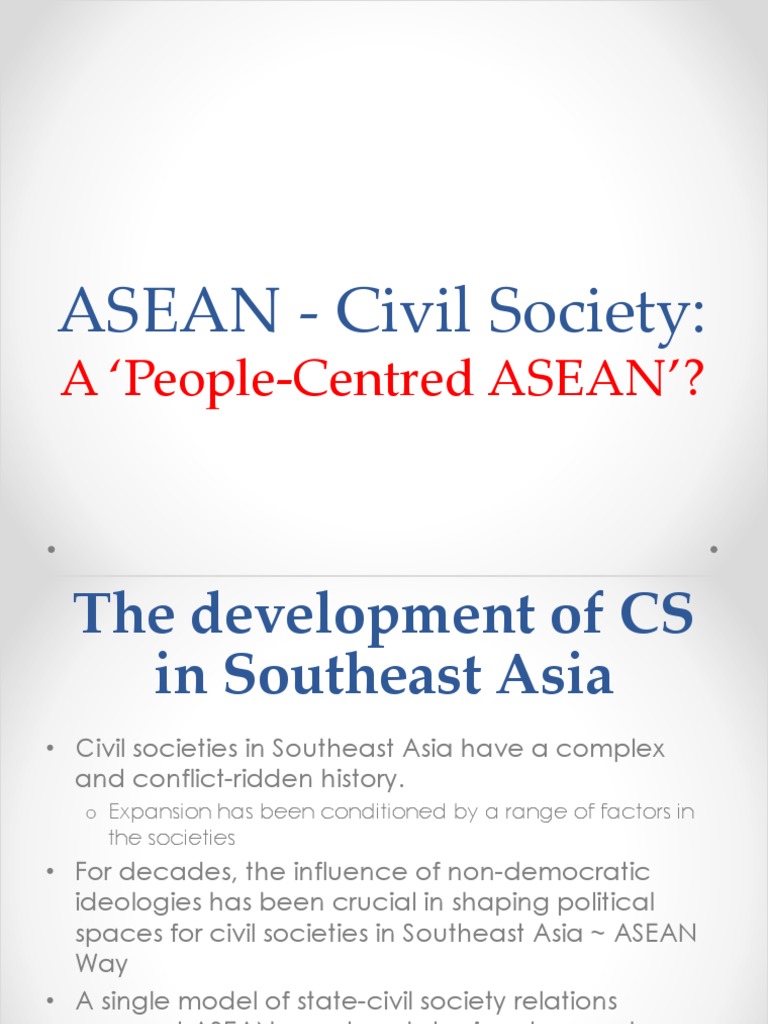 ASEAN - Civil Society:: A People-Centred ASEAN'? | PDF | Association Of ...