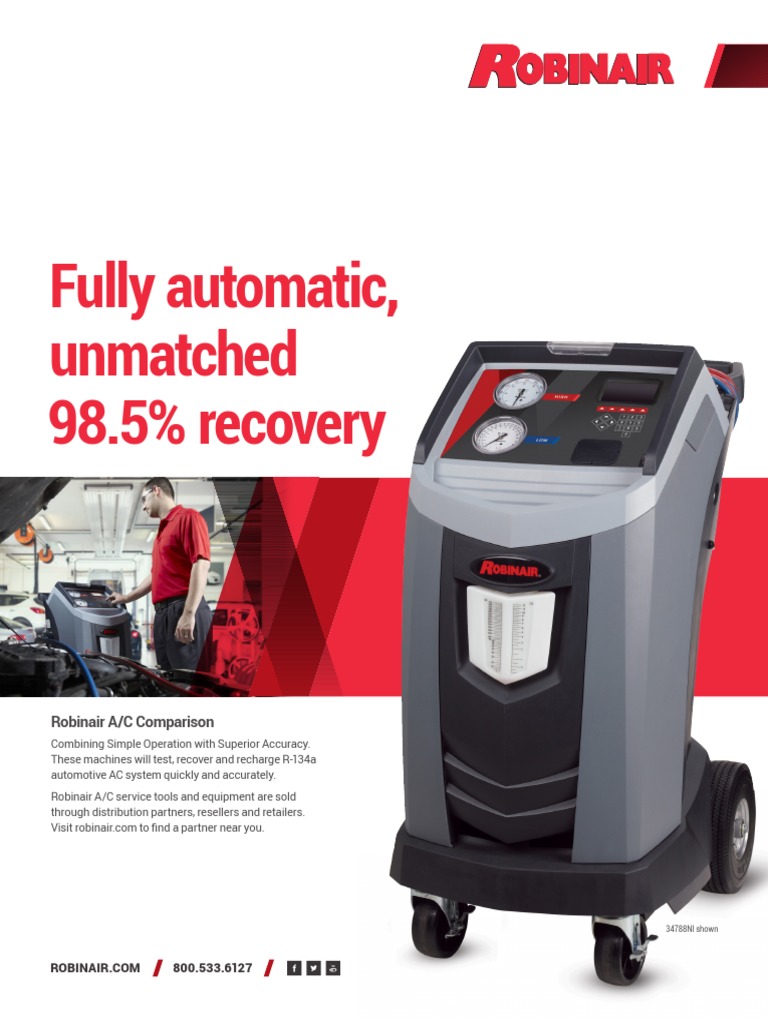 Fully Automatic, Unmatched 98.5% Recovery: Robinair A/C Comparison ...