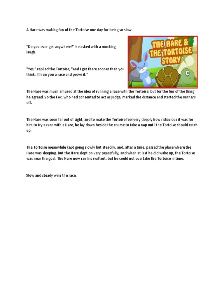 The Tortoise and The Hare PDF | PDF