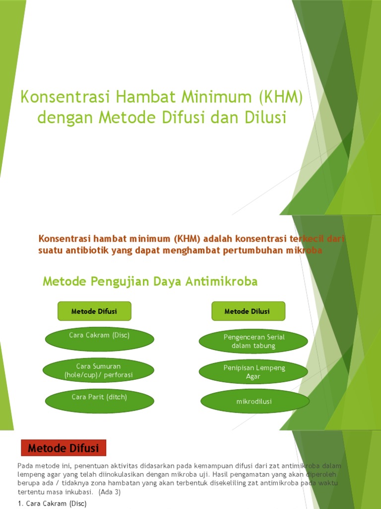 Konsentrasi Hambat Minimum (KHM) Dengan Metode Difusi Dan Dilusi | PDF