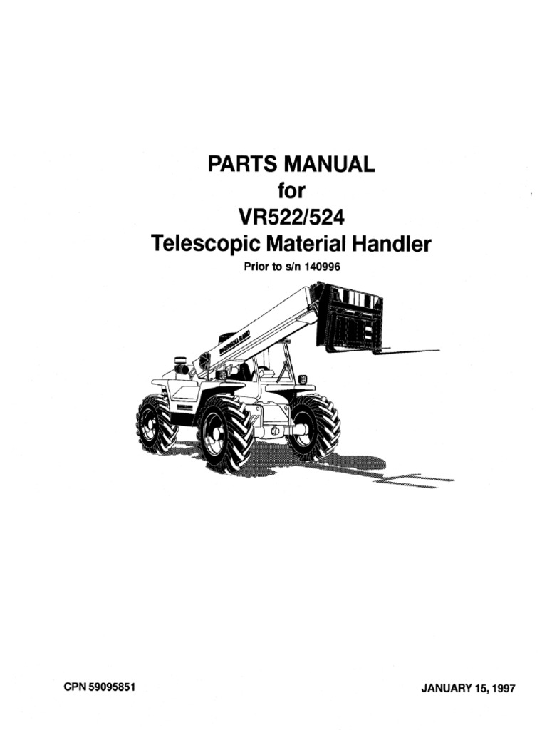 INGERSOLL VR-524 Telehandler Parts Manual | PDF