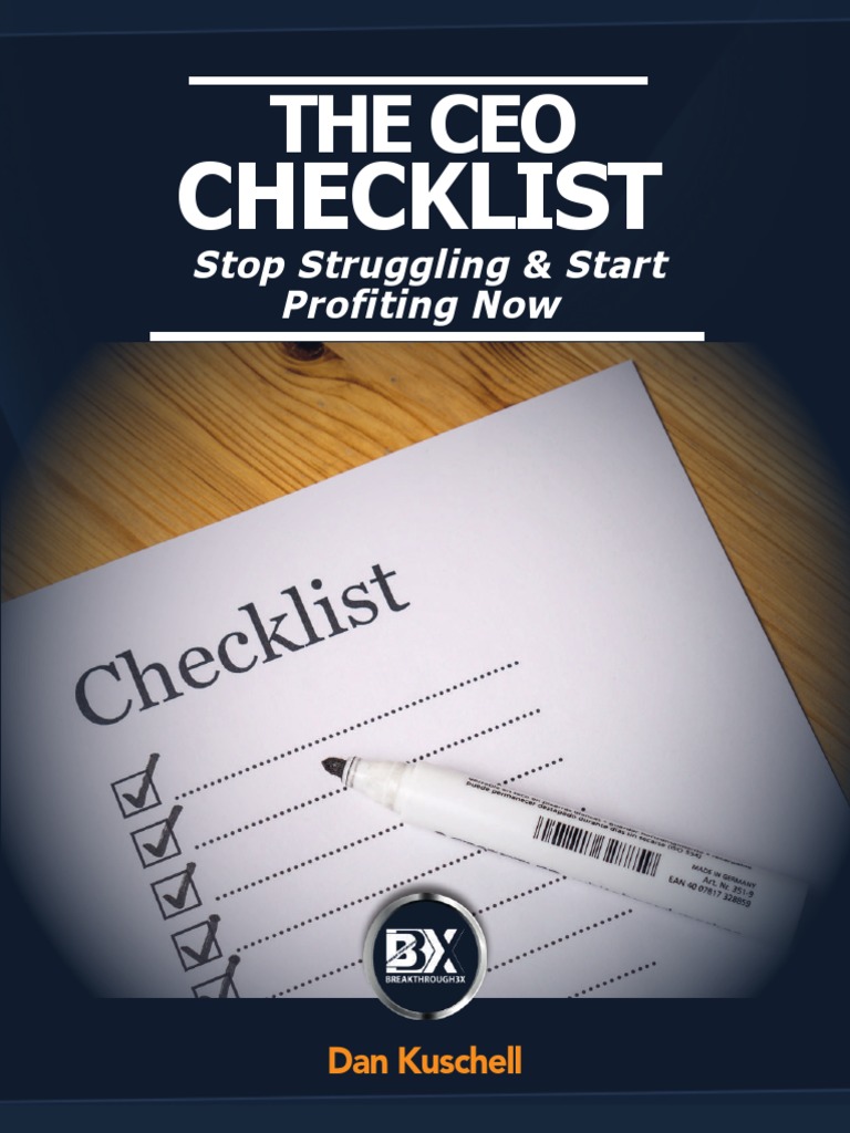 Ceo Checklist Compressed | PDF | Entrepreneurship | Revenue