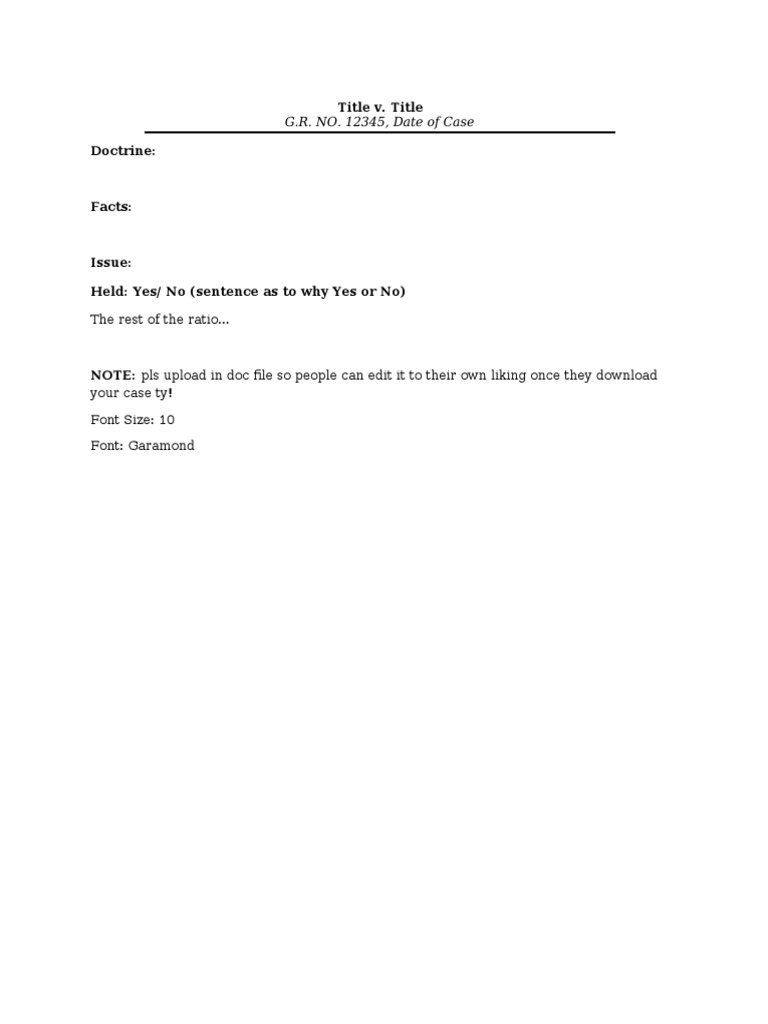 Case Brief Template for Legal Studies | PDF | Language Arts & Discipline
