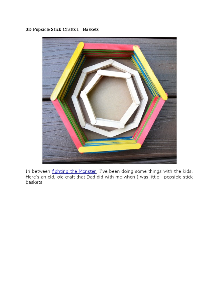 3D Popsicle Stick Crafts I | PDF