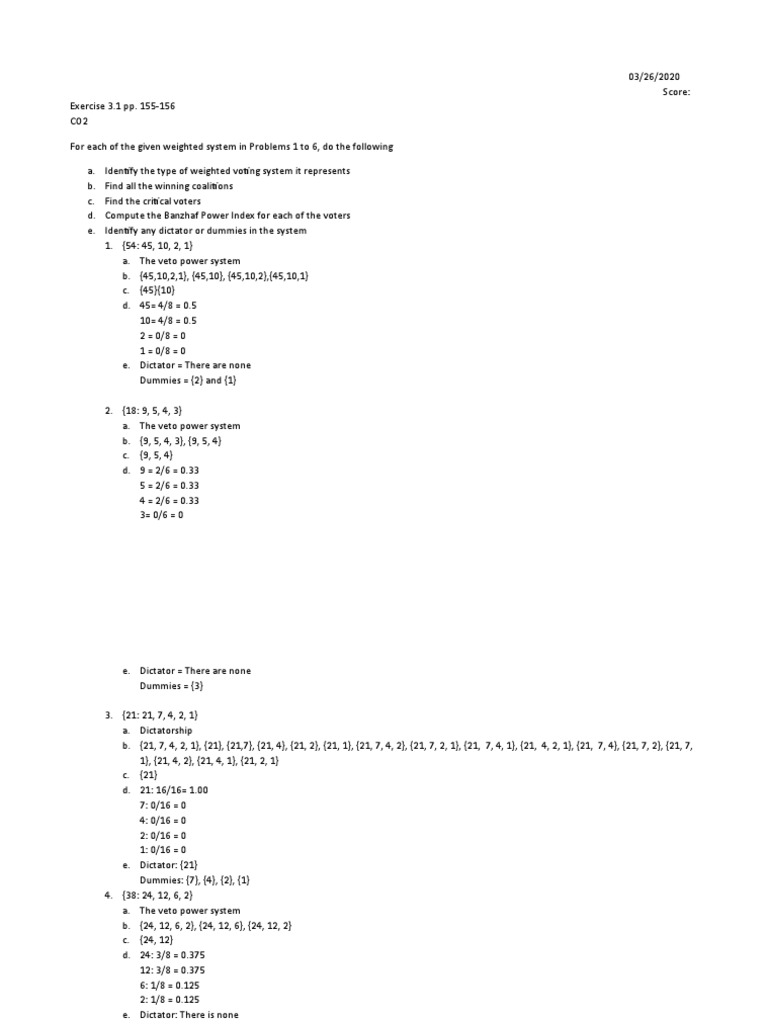 Pp. 155-156 GED102-MMW Exercise | PDF | Forms Of Government | Parliamentary Procedure