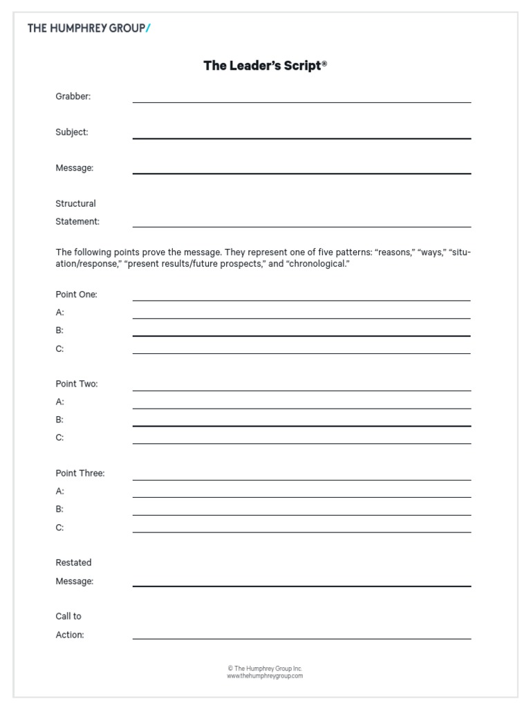 Leader's Script - Fillable PDF | PDF