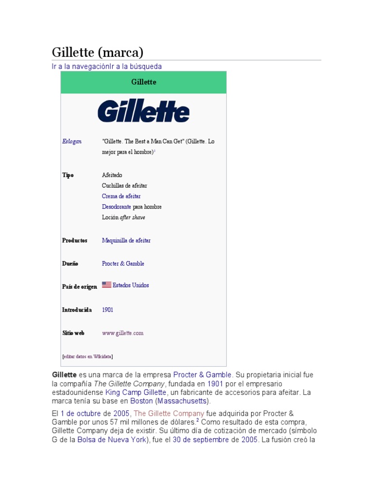 Gillette | PDF | Marca | Procter & Gamble