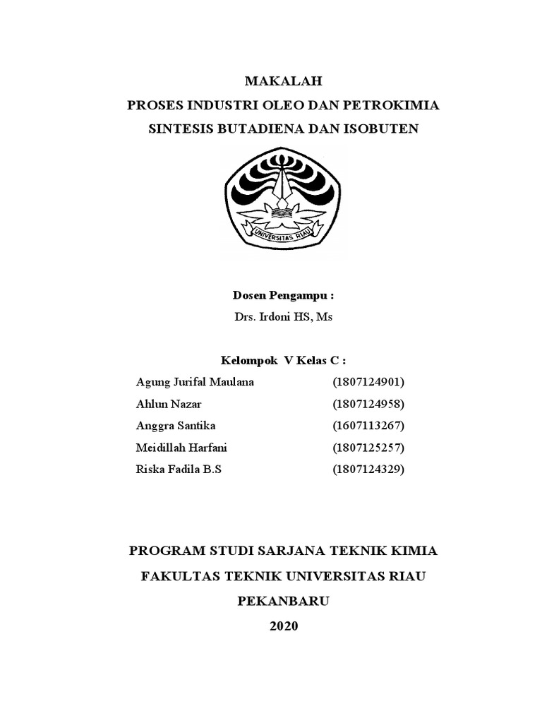 Sintesis Butadiena dan Isobutena | PDF | Memasak, Makanan, & Anggur ...