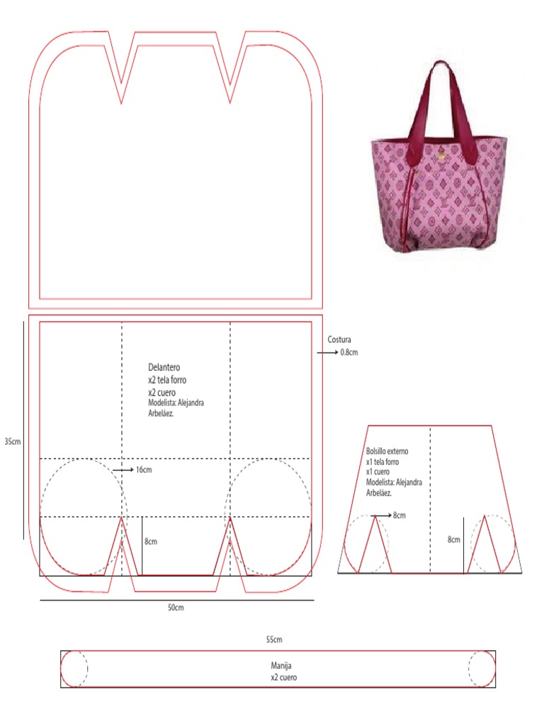 Plantilla Imprimible De Bolso Básico Moldes Gratis De Bolsos,