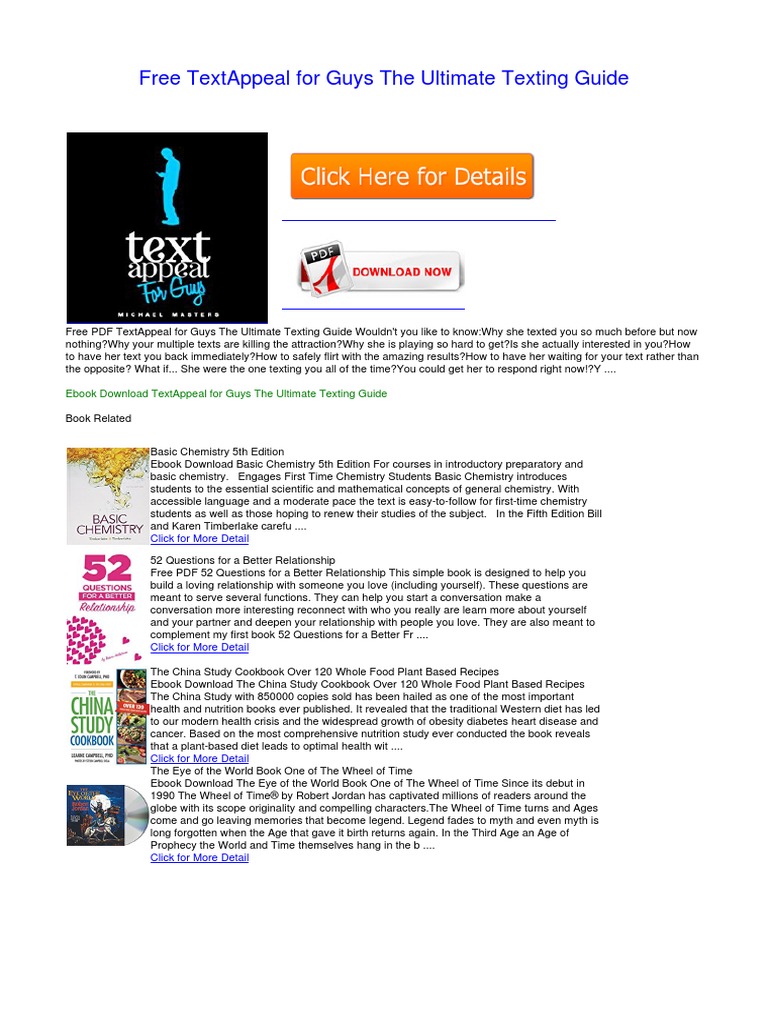 Ebook Download Textappeal For Guys The Ultimate Texting Guide | PDF | Copyright Infringement ...