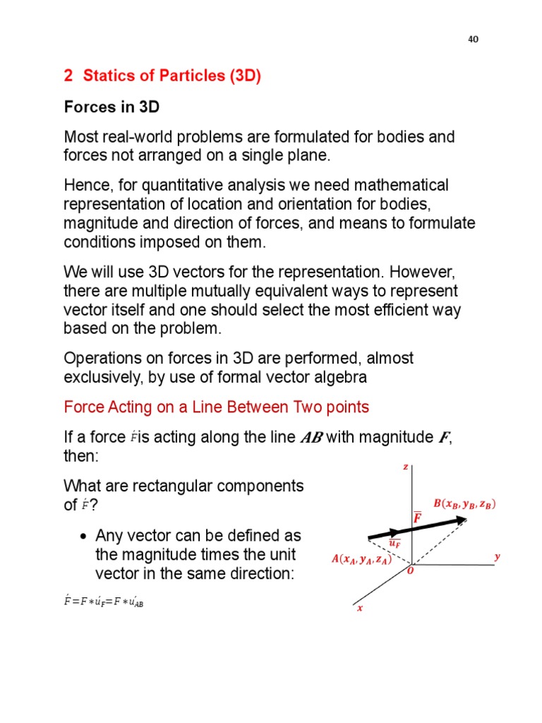 2a Statics of Particles 3D - 0 | PDF | Euclidean Vector | Norm (Mathematics)