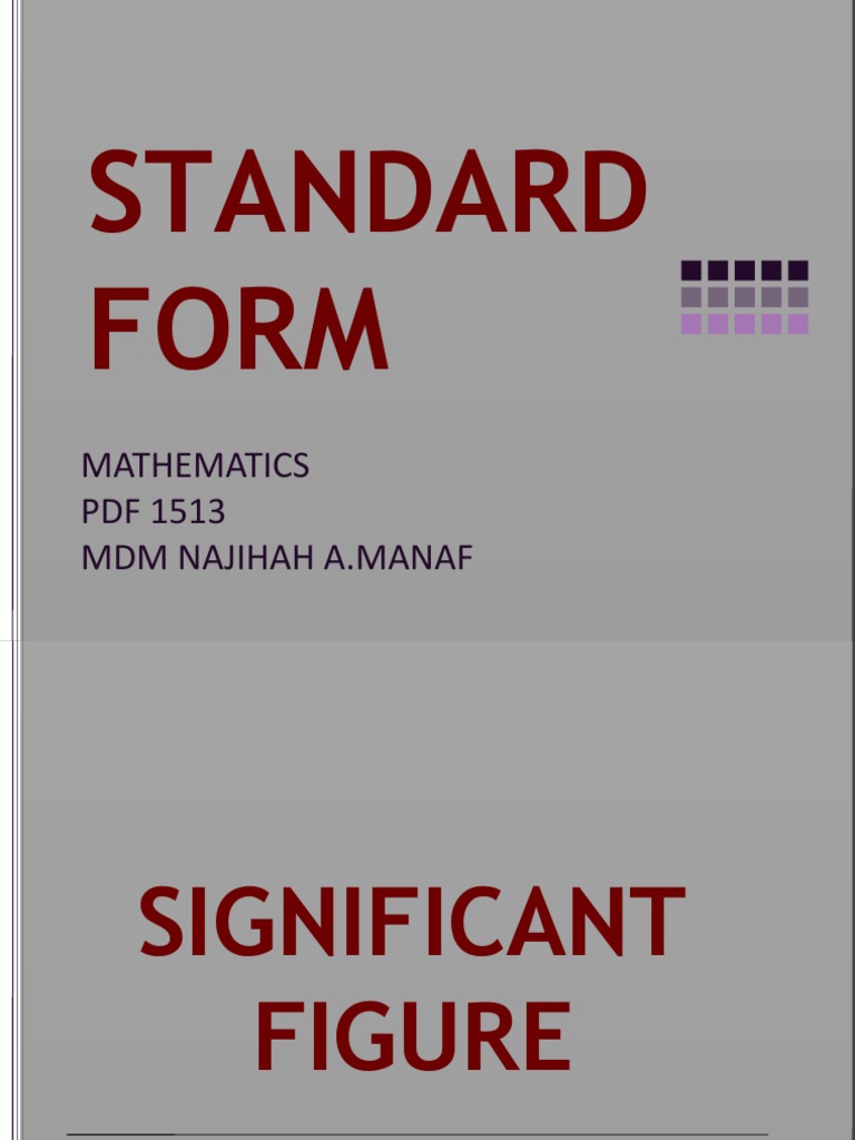 Standard Form and Significant Figures | PDF | Significant Figures | Numbers