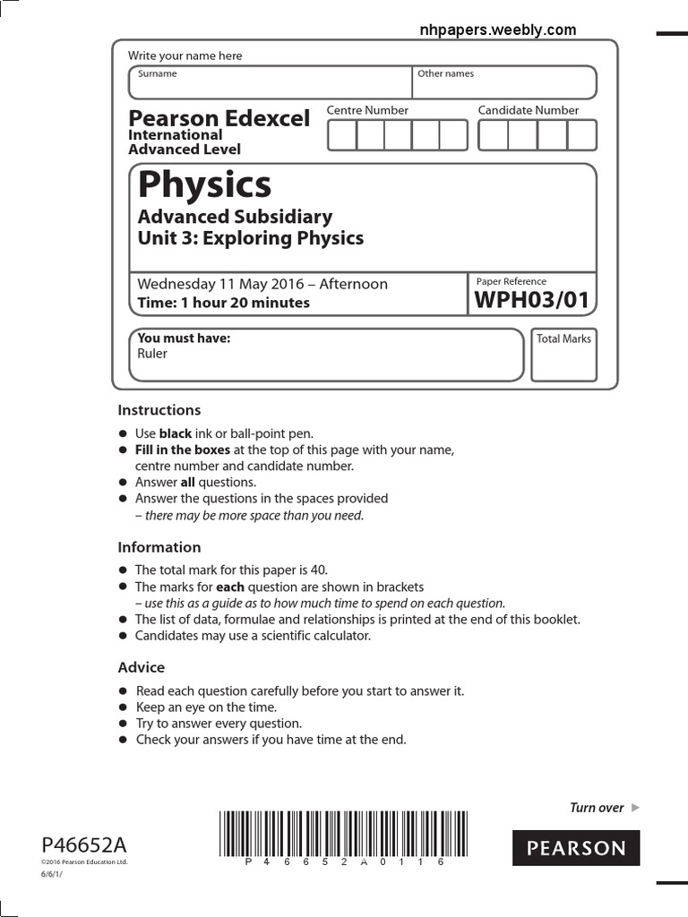 Physics: Pearson Edexcel | PDF | Observational Error | Scientific ...