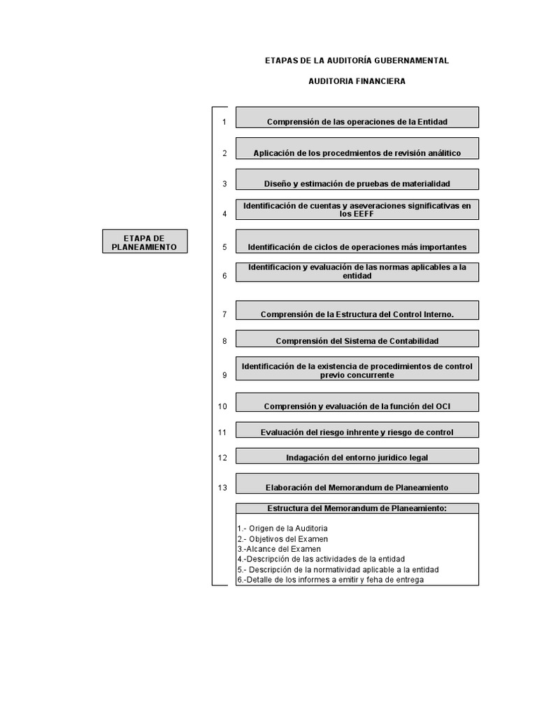 Etapas de La Auditoria Gubernamental | PDF | Auditoría financiera ...