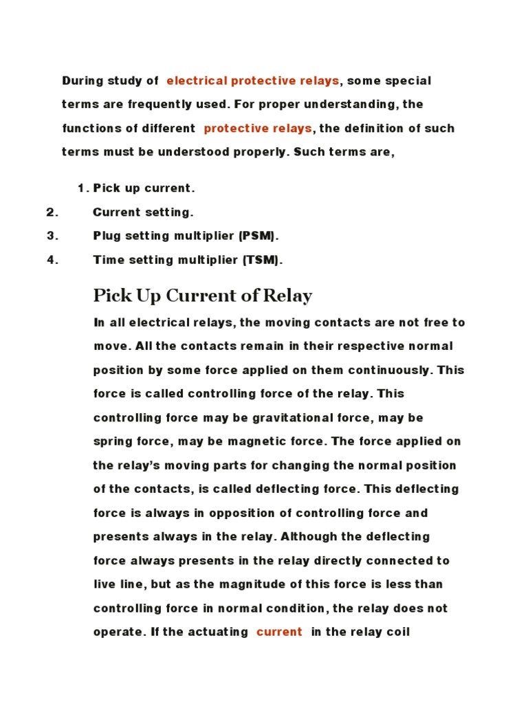 3.relay Setting Calculation | Download Free PDF | Relay | Force