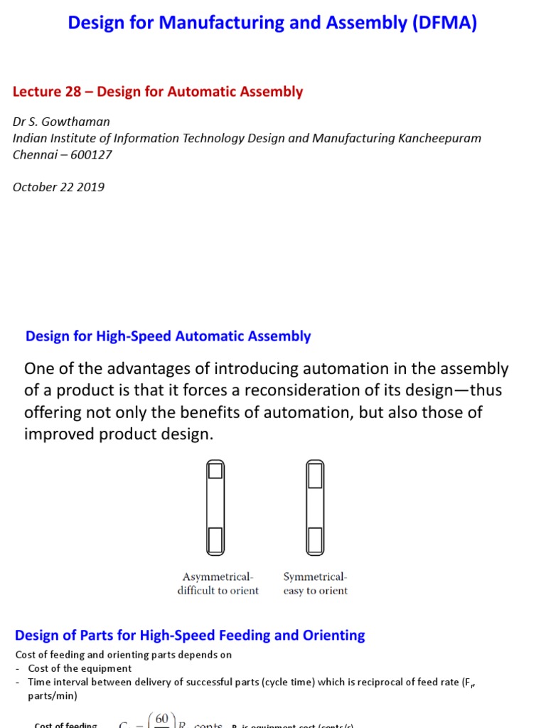 Design For Manufacturing and Assembly (DFMA) | PDF | Symmetry | Geometry