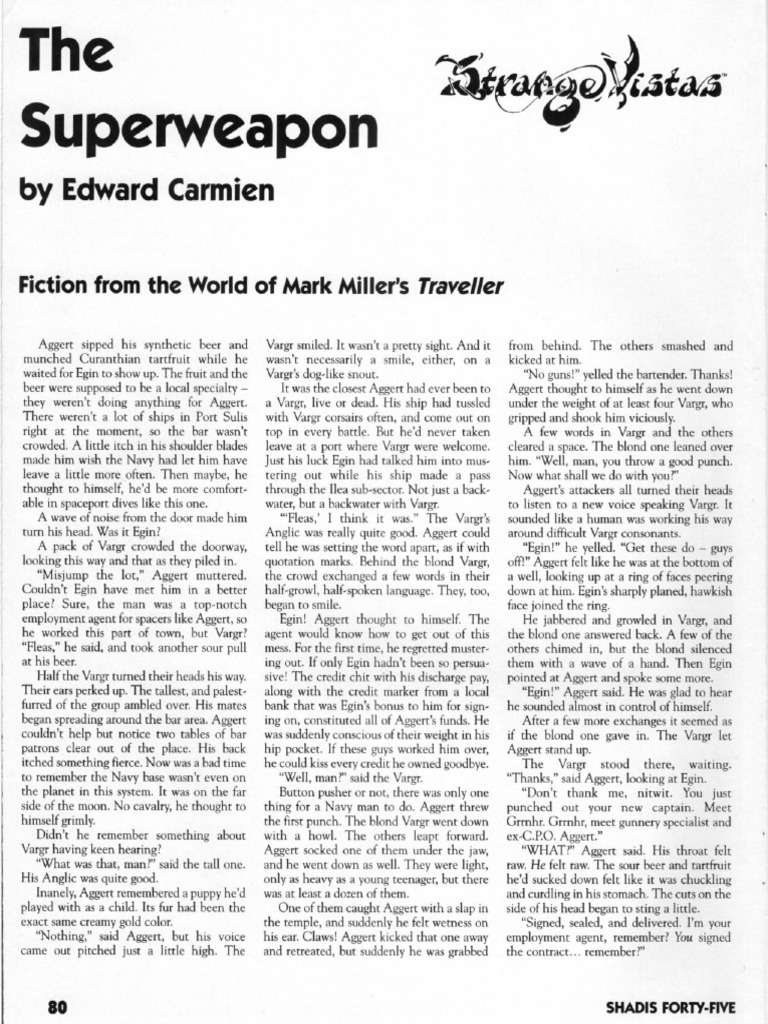 The Superweapon (Traveller) PDF | PDF