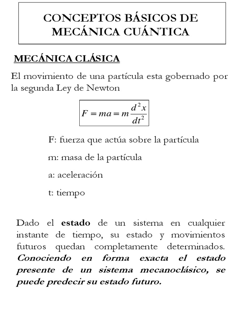 Fundamentos de Mecánica Cuántica | PDF | Hamiltoniano (Mecánica ...