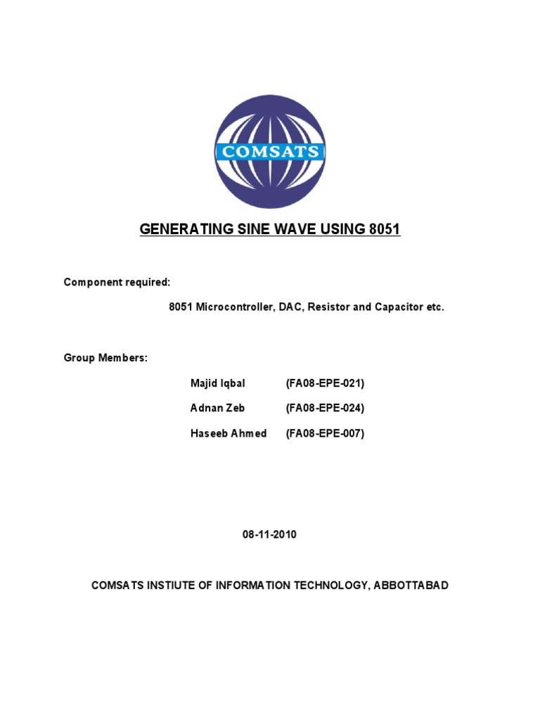 8051 Sine Wave Generation Guide | PDF | Digital To Analog Converter ...