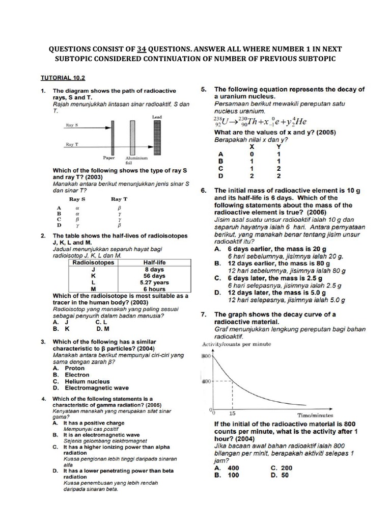 Quiz 3 Radioactivity | PDF