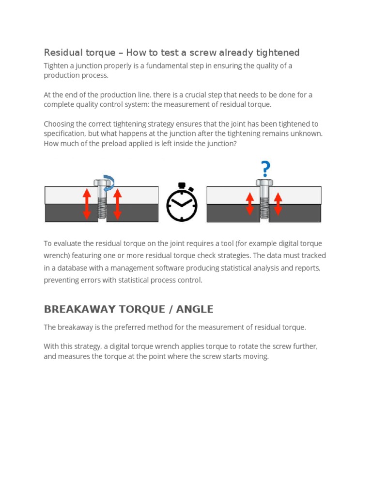 Measuring Residual Torque in Joints | PDF | Torque | Statistics