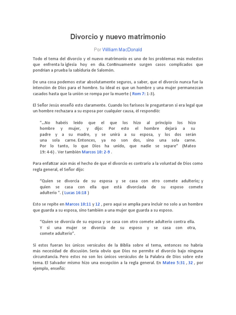 Divorcio y Nuevo Matrimonio Por WM | PDF | Matrimonio | Divorcio