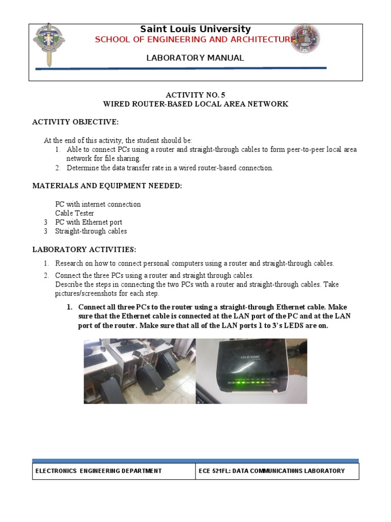 Activity 5 Data Communications | PDF | Router (Computing) | Computer Network
