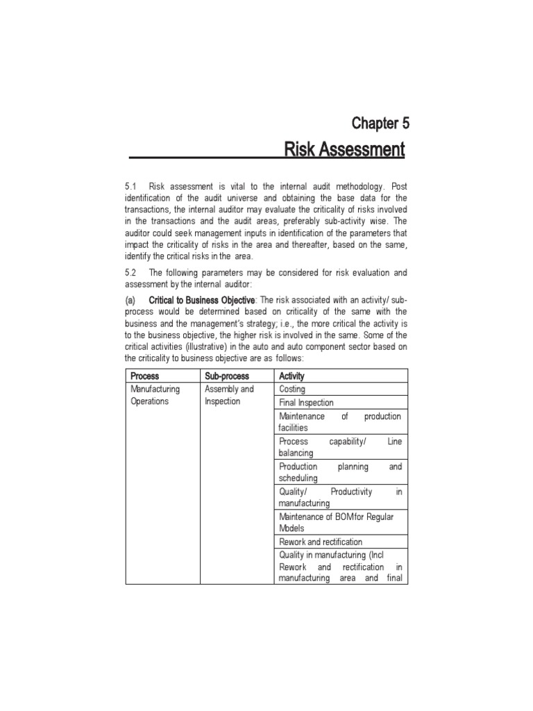 Risk Assessment in Automobile Industry | PDF | Internal Audit ...