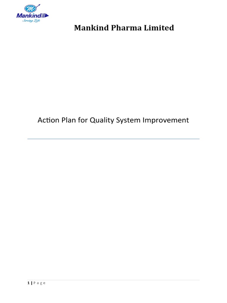 Action Plan For Quality System Improvement - 06 - 12 | PDF | Quality ...