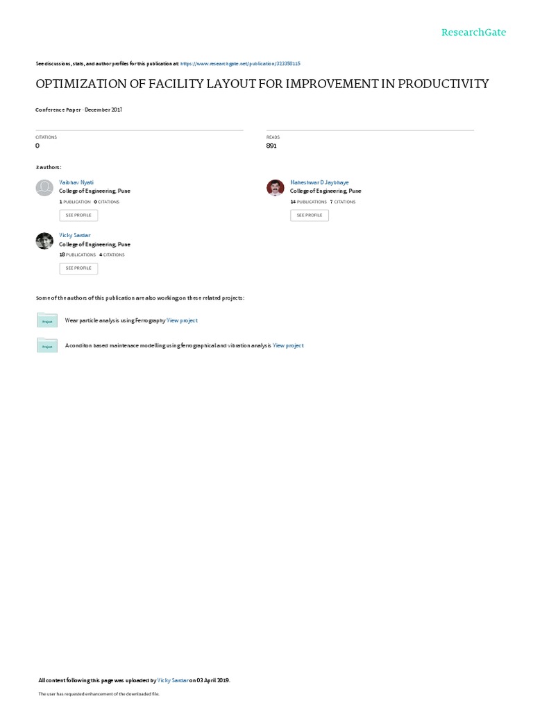 Facility Layout Optimization for Productivity | PDF | Casting ...