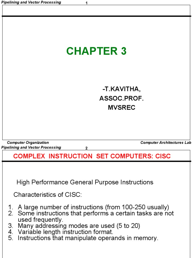 Chapter 3 - Pipelining-And-Vector-Processing | PDF | Parallel Computing | Central Processing Unit