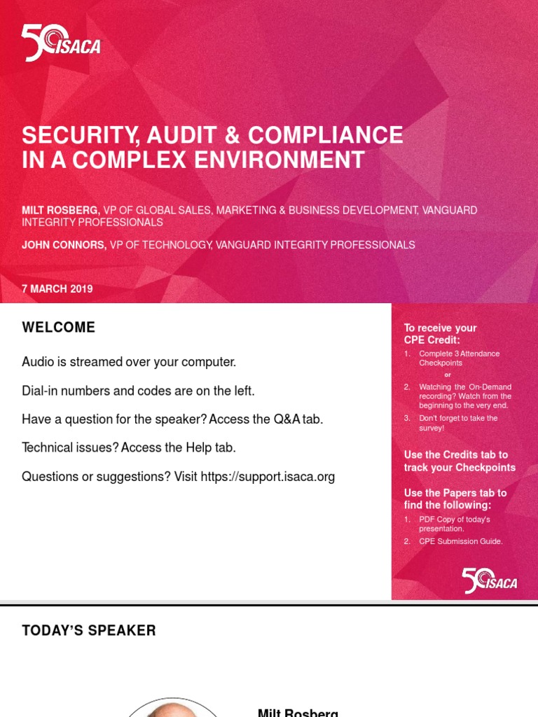 Presentation - UNDERSTANDING SECURITY, AUDIT AND COMPLIANCE IN A ...