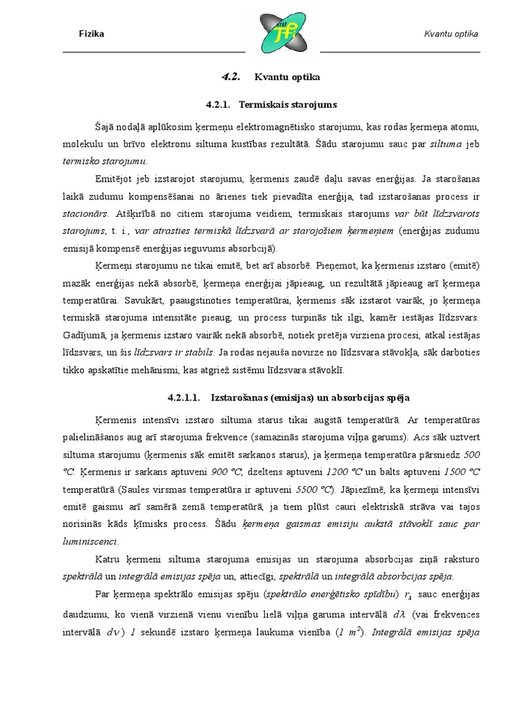Termiskais Starojums PDF | PDF