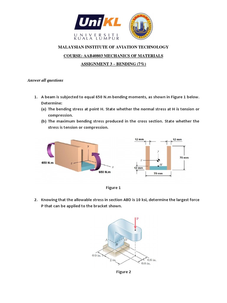 Assignment Pure Bending PDF | PDF
