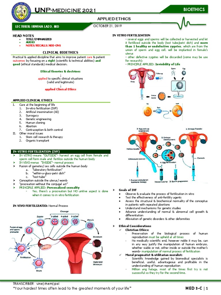 Ethical Issues in In Vitro Fertilization | PDF | In Vitro Fertilisation ...