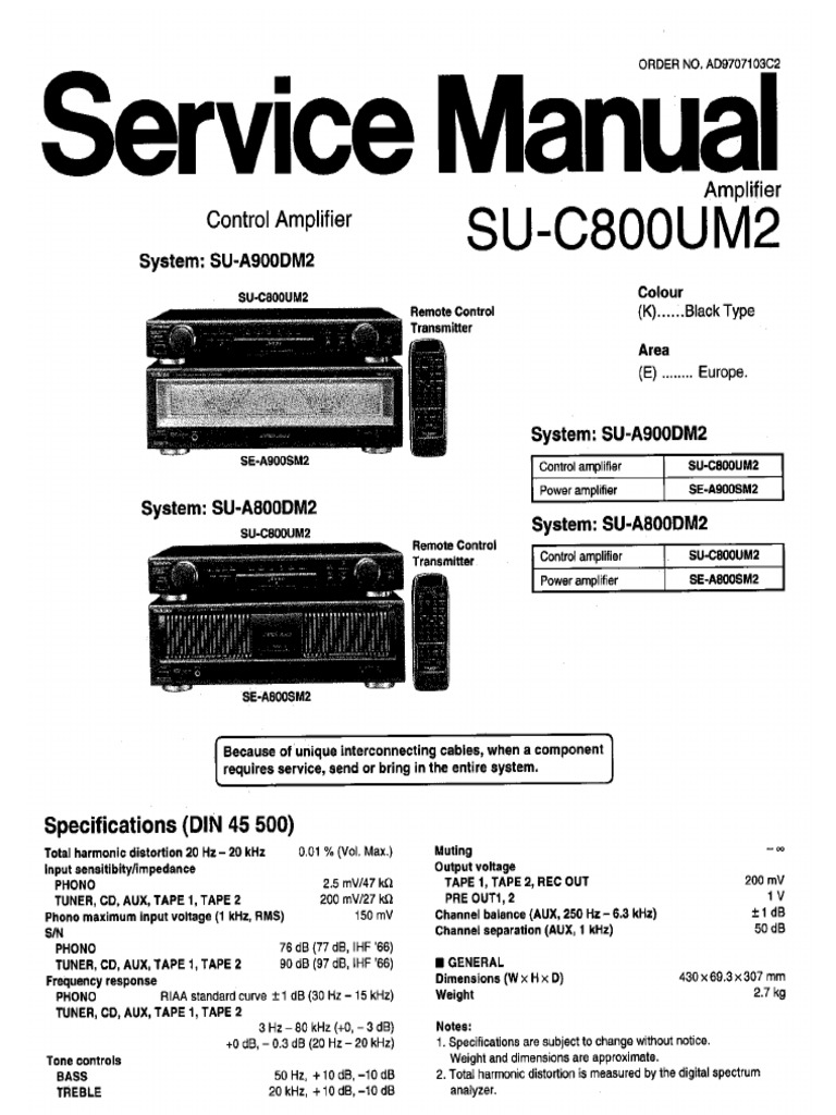 Hfe Technics Su-C800um2 Service en PDF | PDF