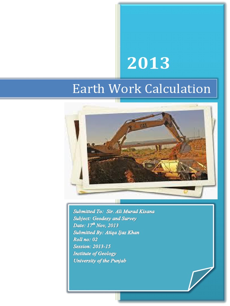 Earth Work Calculation PDF | PDF | Area | Auto Cad
