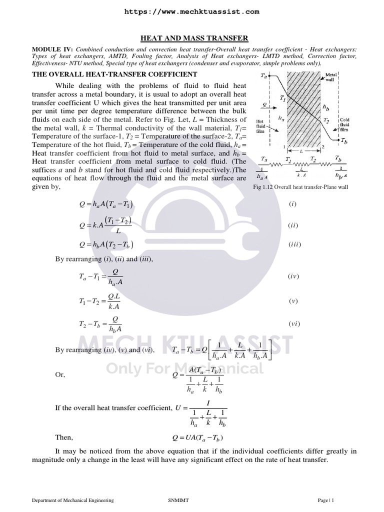 HMT Module IV Class Note | PDF | Heat Exchanger | Heat Transfer