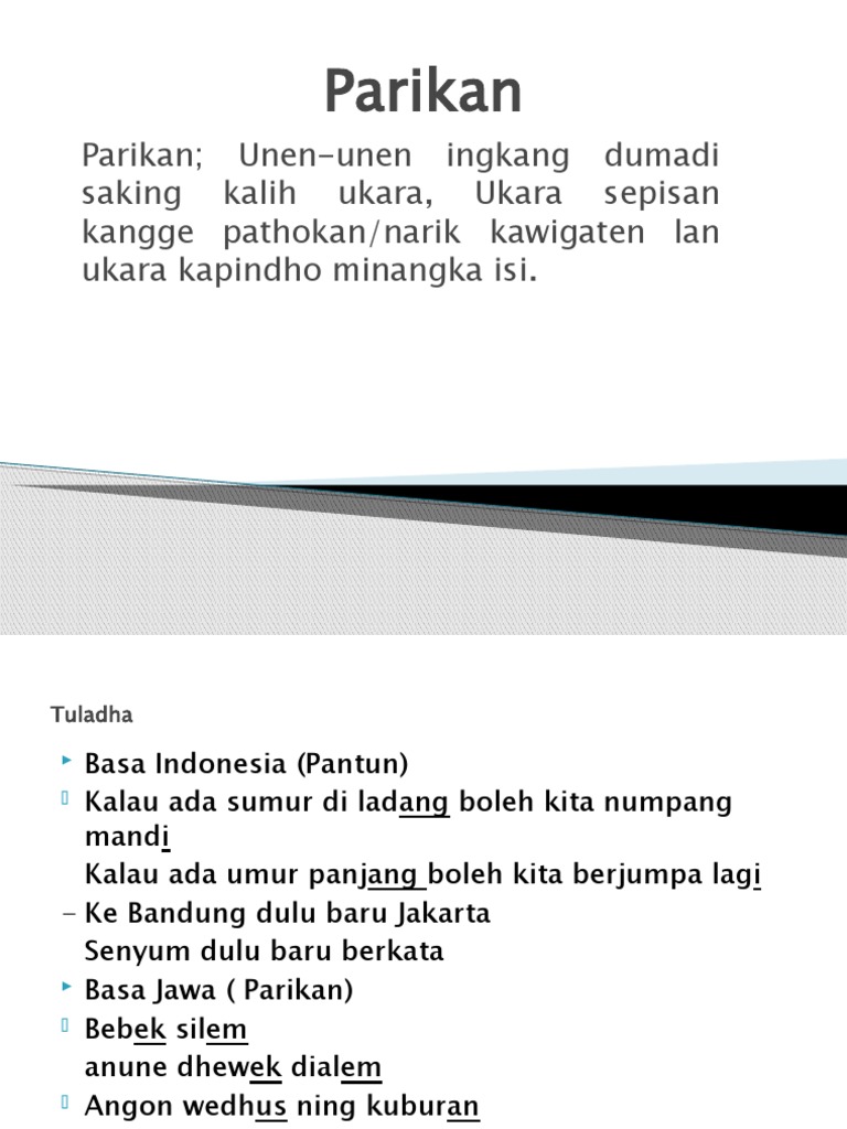 Parikan Lan Wangsalan | PDF