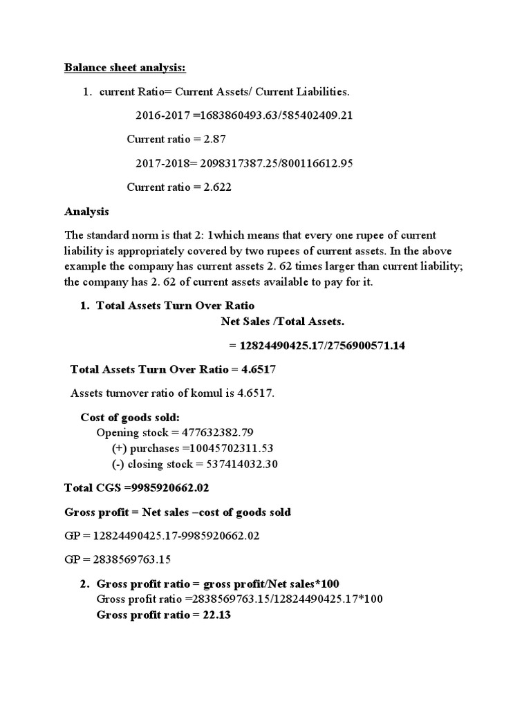 Balance Sheet Analysis | PDF | Business