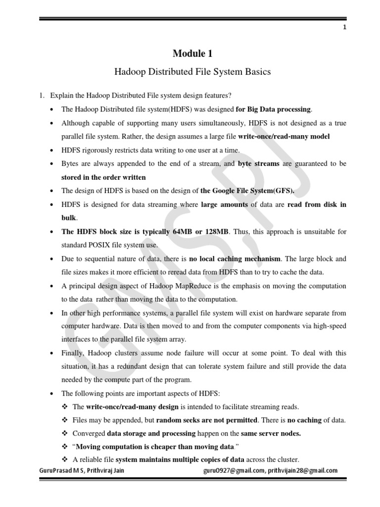 BigData Module 1 | PDF | Apache Hadoop | Map Reduce