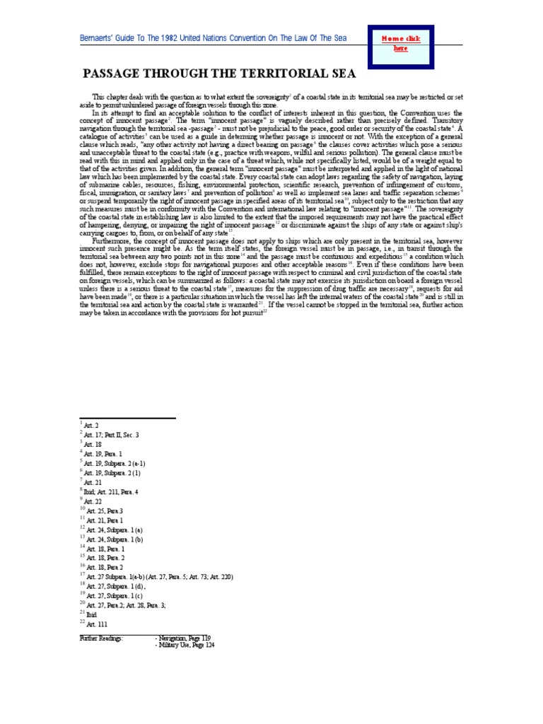 Innocent Passage in Territorial Seas Explained | PDF | Territorial ...